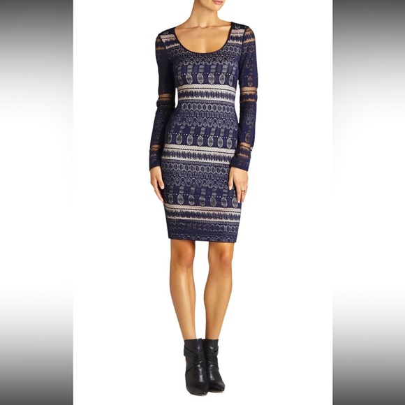 BCBG | Dresses | Midnight Blue Bcbg Lace Dress | Poshmark